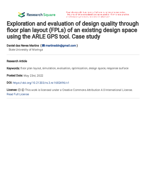 (PDF) Exploration and evaluation of design quality through floor plan ...