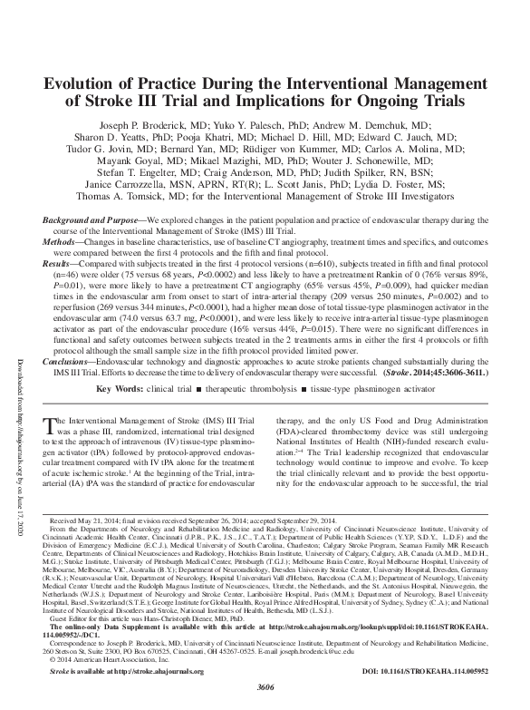 (PDF) Evolution of practice during the Interventional Management of ...