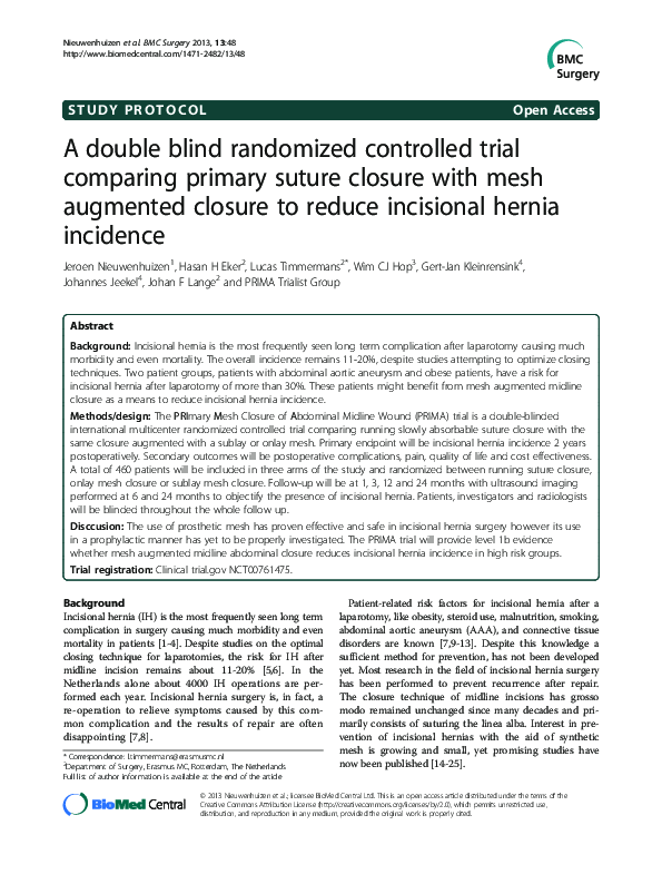 (PDF) A double blind randomized controlled trial comparing primary ...