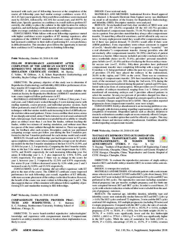(PDF) Fellow performance assessment after completion of the American society for reproductive ...