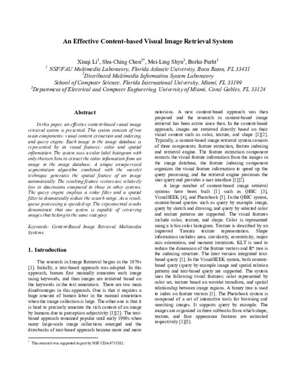 (PDF) An effective content-based visual image retrieval system