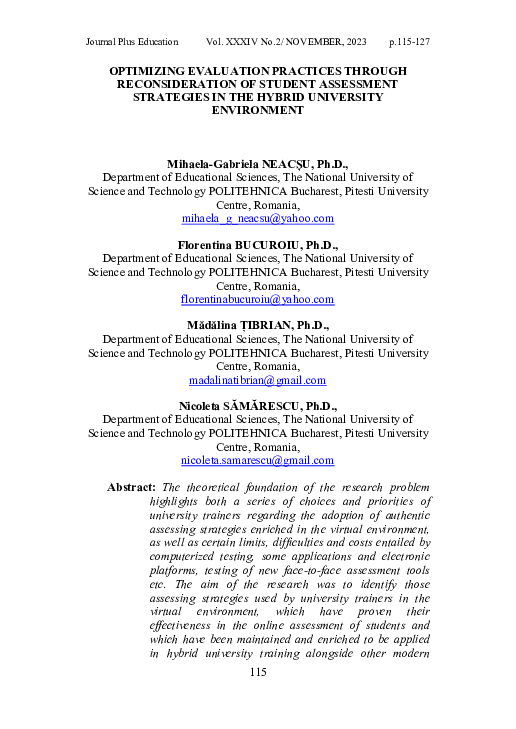 (PDF) Optimizing Evaluation Practices Through Reconsideration of Student Assessment Strategies ...