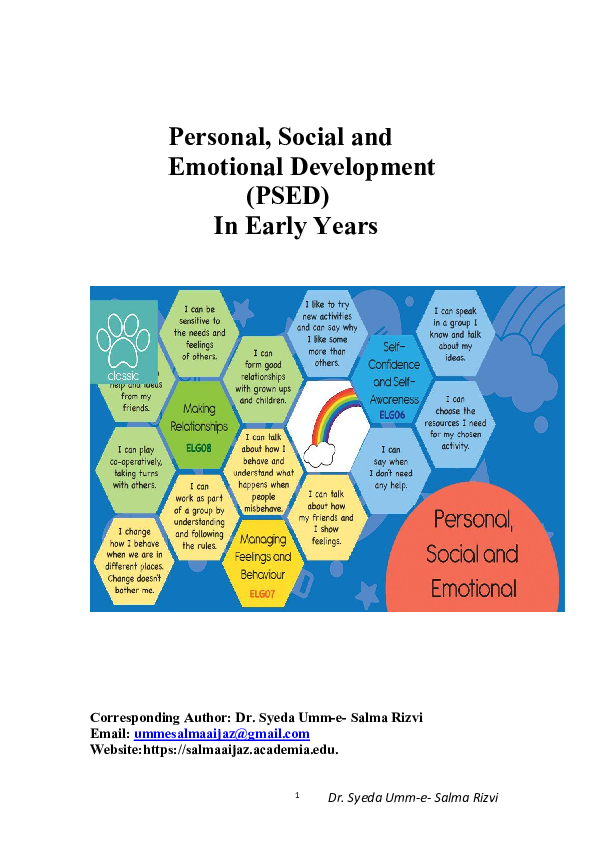 (PDF) Personal, Social and Emotional Development (PSED) In Early Years