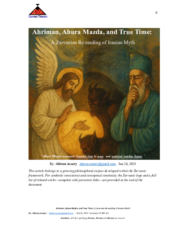 (PDF) Ahriman, Ahura Mazda, and True Time:A Zarvanian Re-reading of ...