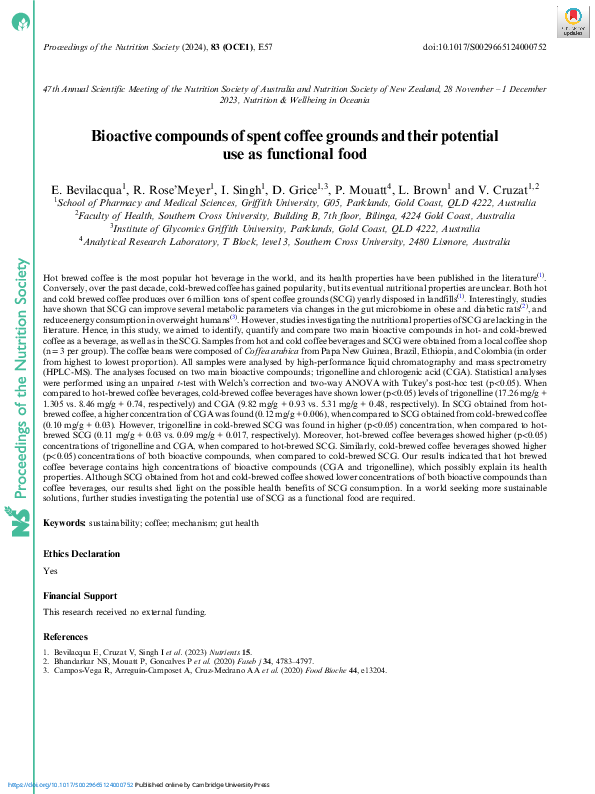 (PDF) Bioactive compounds of spent coffee grounds and their potential ...