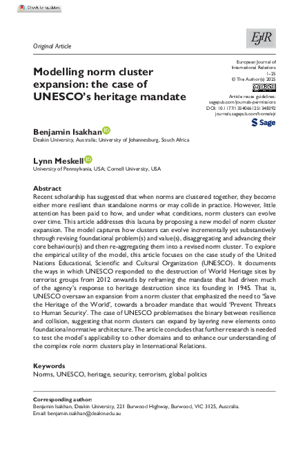 (PDF) Modelling norm cluster expansion the case of UNESCO's heritage ...