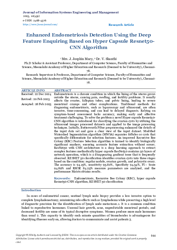 (PDF) Enhanced Endometriosis Detection Using the Deep Feature Enquiring ...