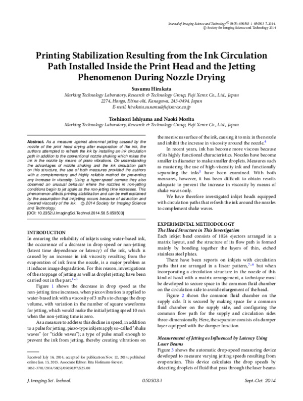 (PDF) Printing Stabilization Resulting from the Ink Circulation Path ...