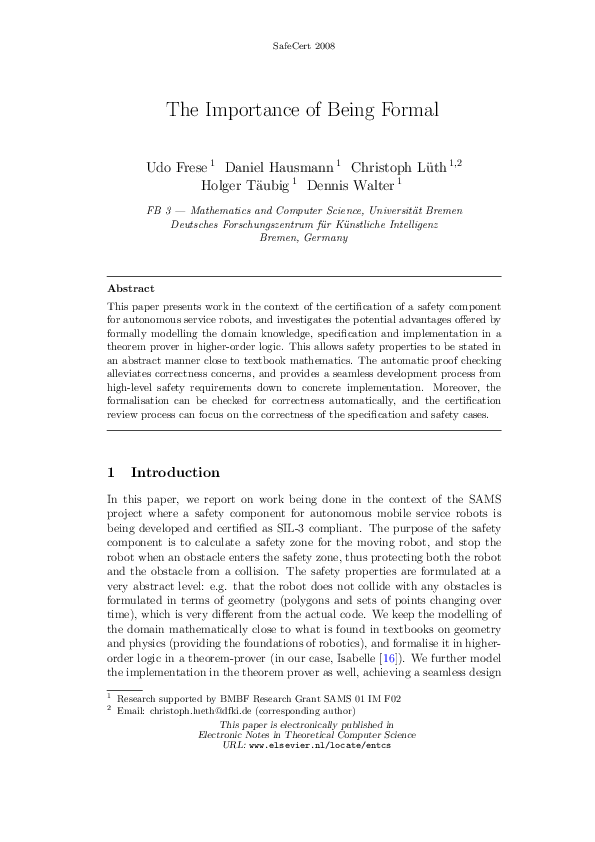 (PDF) The Importance of Being Formal