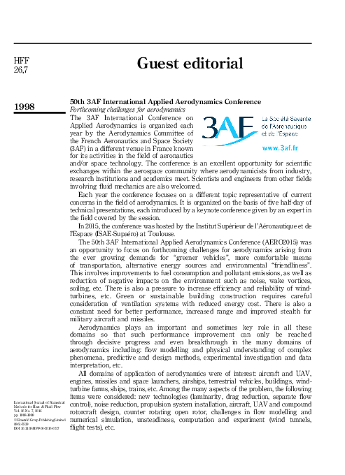 (PDF) 50th 3AF International Applied Aerodynamics Conference