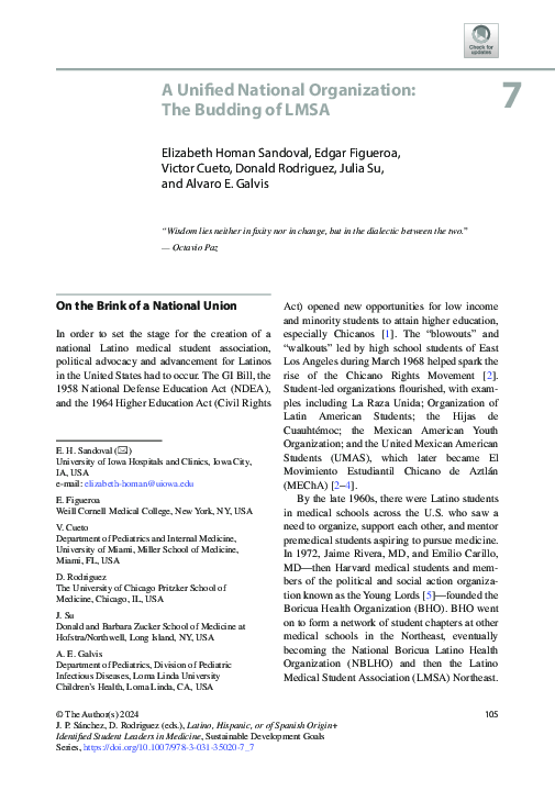 (PDF) A Unified National Organization: The Budding of LMSA