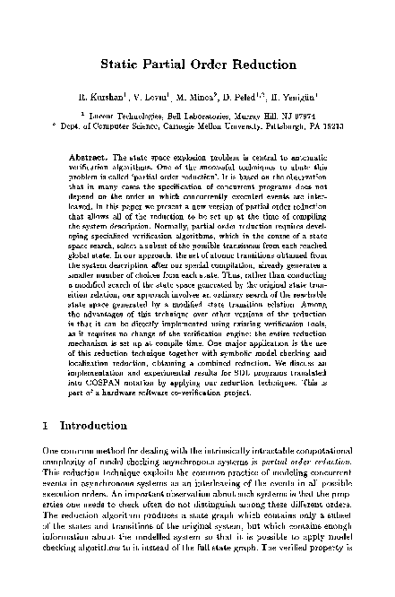 (PDF) Static partial order reduction