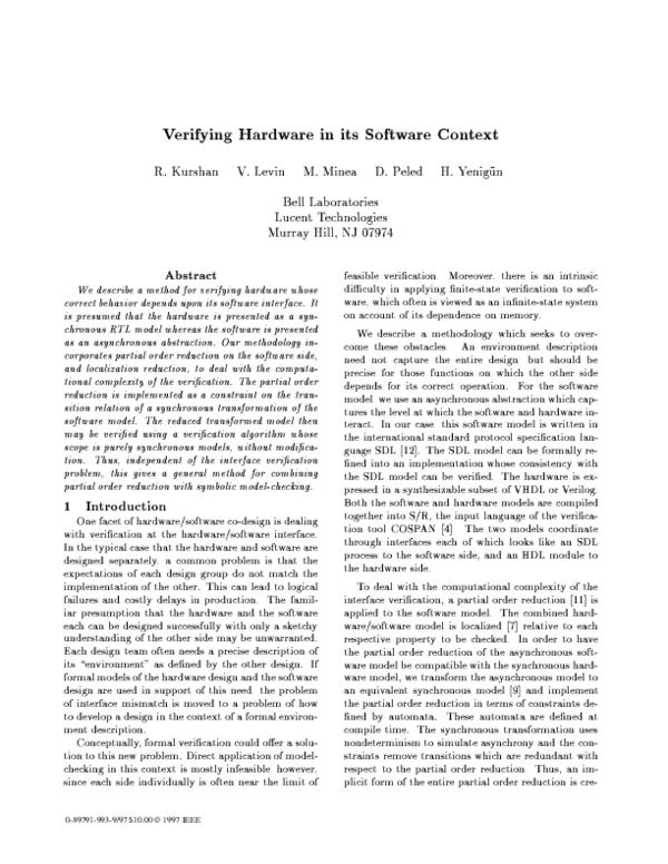 (PDF) Verifying hardware in its software context