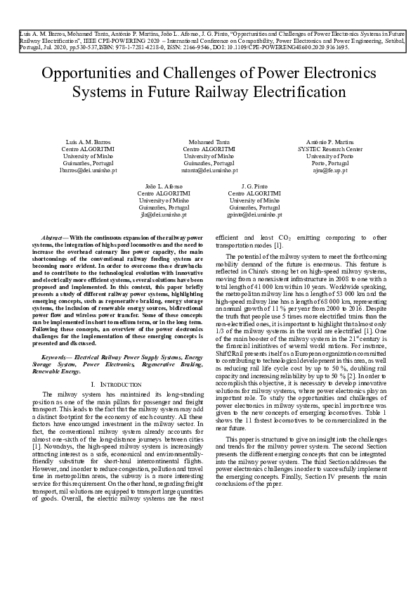 (PDF) Opportunities and Challenges of Power Electronics Systems in ...