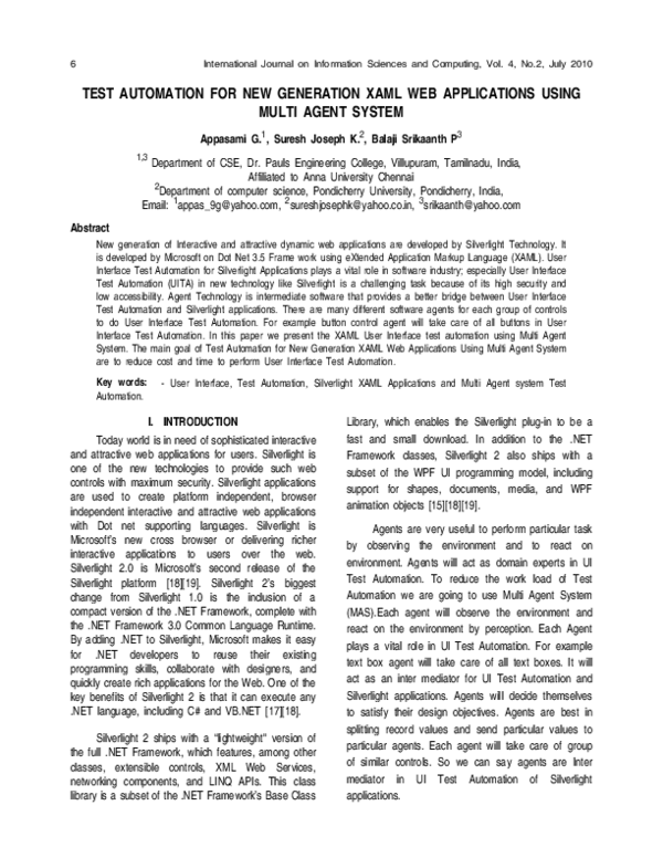 (PDF) Test Automation for New Generation Xaml Web Applications Using ...