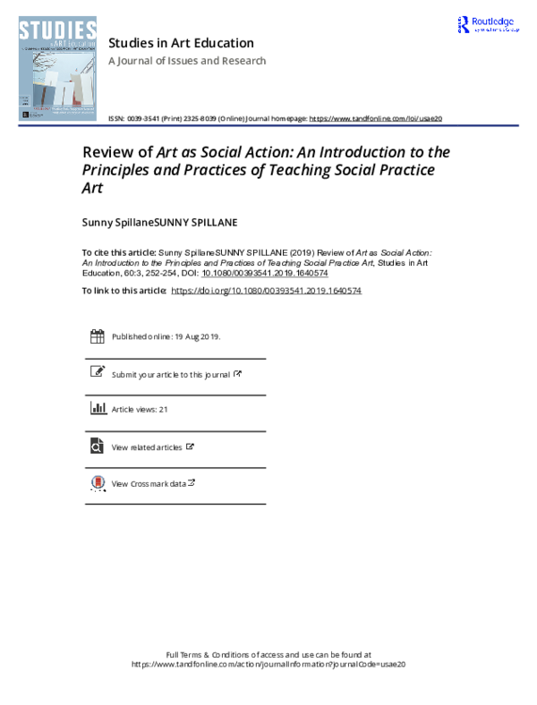 (PDF) Review of Art as Social Action: An Introduction to the Principles ...
