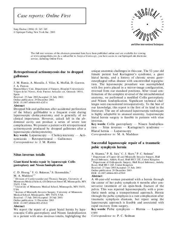 (PDF) Laparoscopic management of Chilaiditi?s syndrome