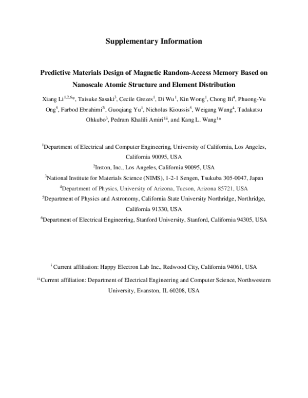 (PDF) Predictive Materials Design of Magnetic Random-Access Memory ...