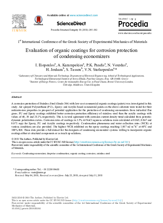 (PDF) Evaluation of organic coatings for corrosion protection of ...
