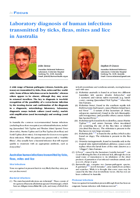 (PDF) Laboratory diagnosis of human infections transmitted by ticks ...