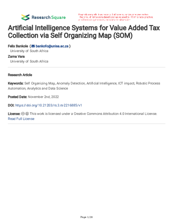 (PDF) Artificial Intelligence Systems for Value Added Tax Collection ...