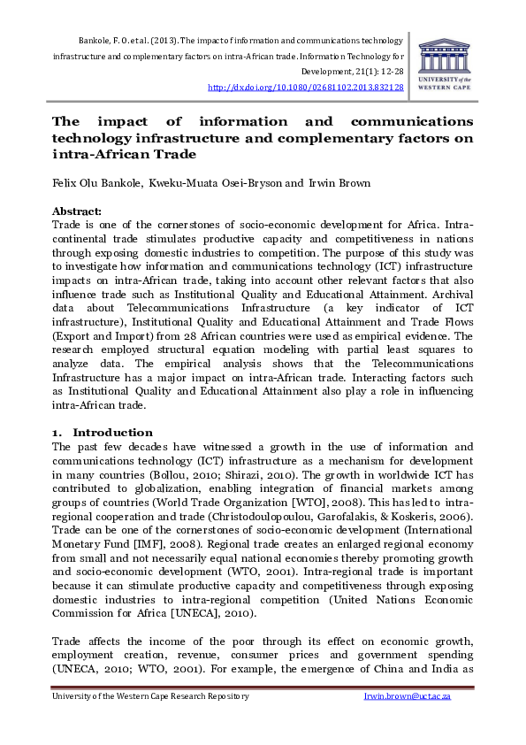 (PDF) The Impact of Information and Communications Technology ...