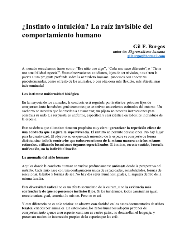 (PDF) Instinto o intuición? La raíz invisible del comportamiento humano