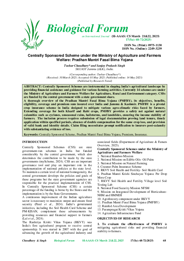 (PDF) Centrally Sponsored Scheme under the Ministry of Agriculture and ...