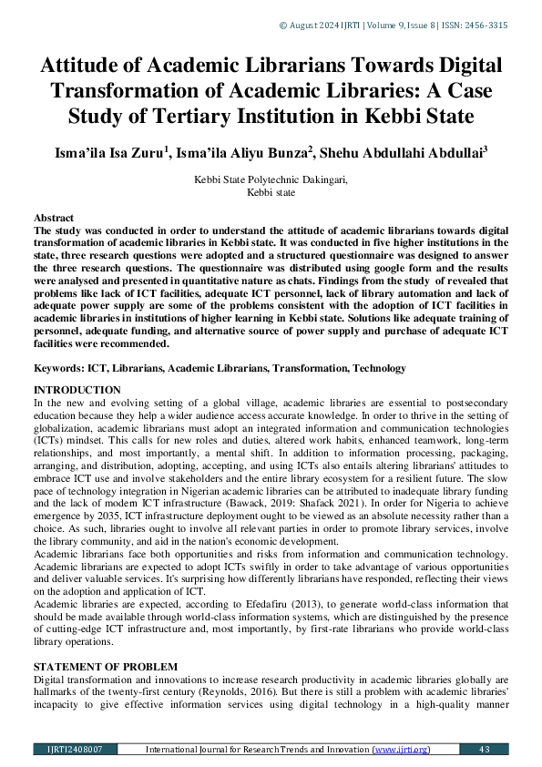 (PDF) Attitude of Academic Librarians Towards Digital Transformation of ...