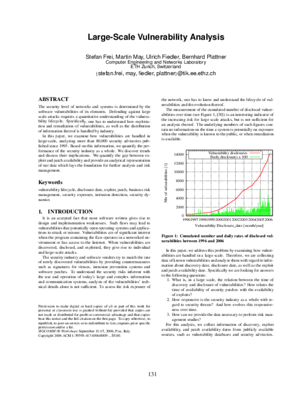 (PDF) Large-scale vulnerability analysis