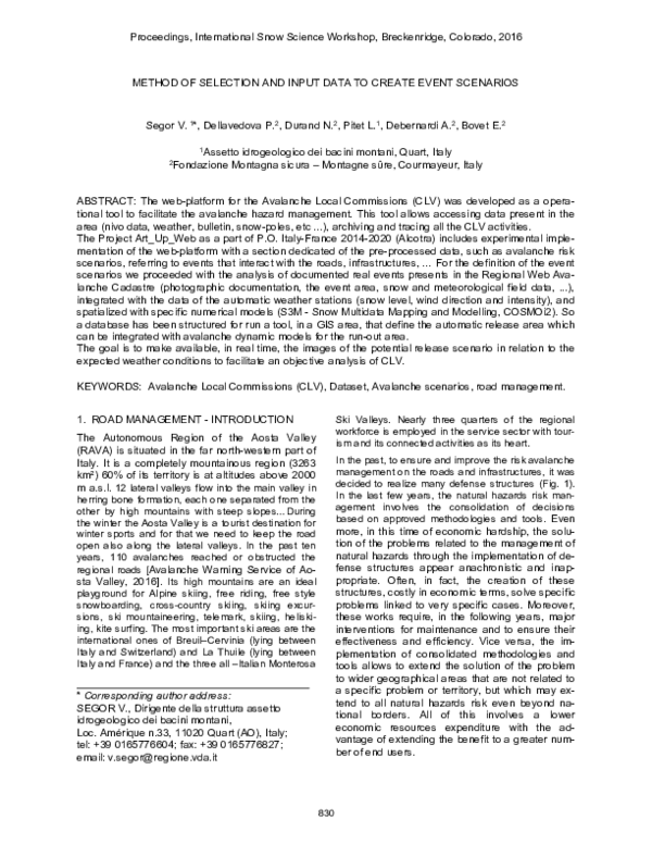 (PDF) Method of Selection and Input Data to Create Event Scenarios