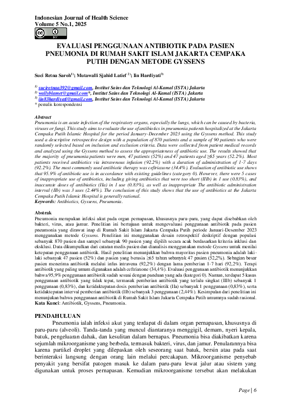 (PDF) EVALUASI PENGGUNAAN ANTIBIOTIK PADA PASIEN PNEUMONIA DI RUMAH ...