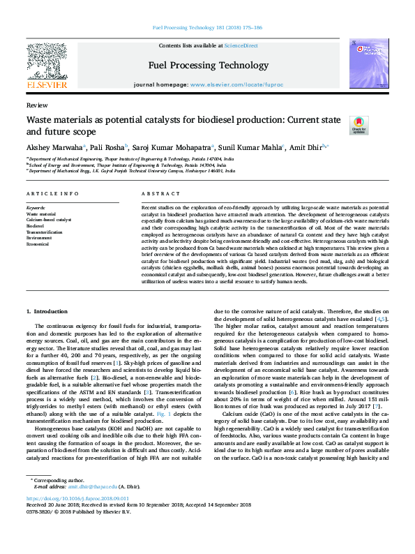 (PDF) Waste materials as potential catalysts for biodiesel production ...