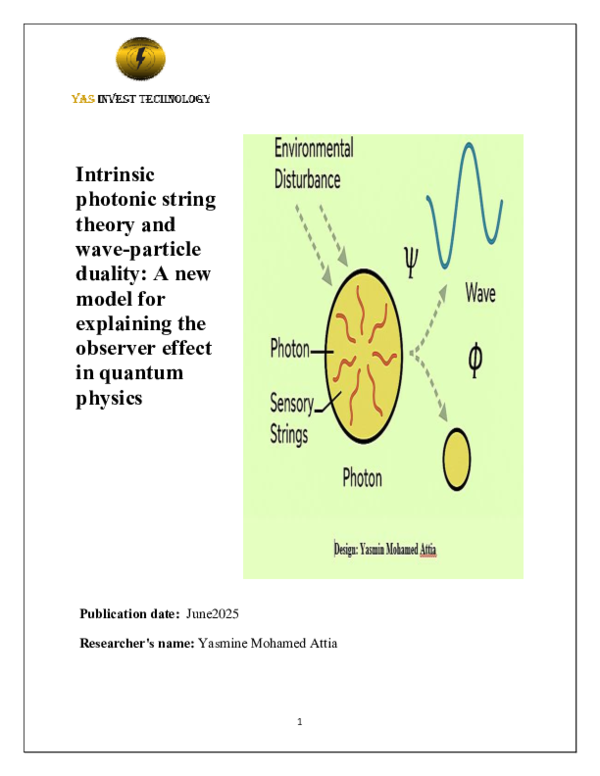 (PDF) Intrinsic photonic string theory and particle -wave duality: A new model for explaining ...