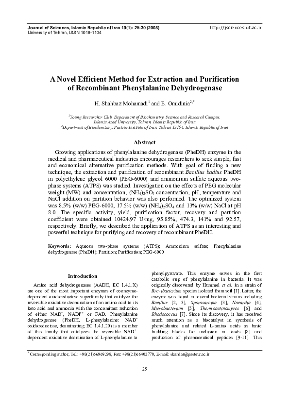 (PDF) A Novel Efficient Method for Extraction and Purification of ...