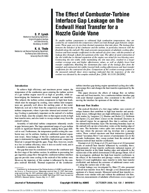 (PDF) The Effect of Combustor-Turbine Interface Gap Leakage on the ...