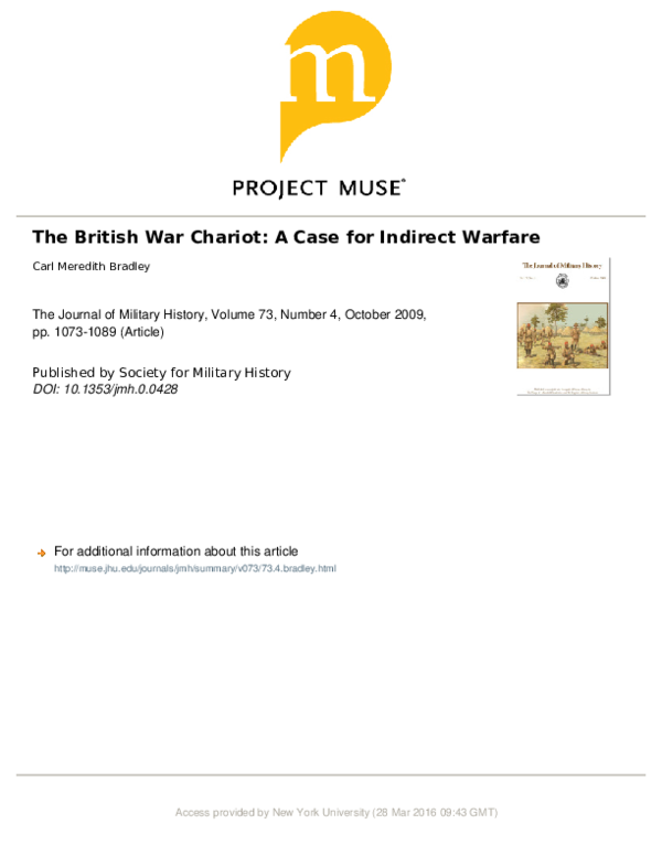 (PDF) The British War Chariot: A Case for Indirect Warfare