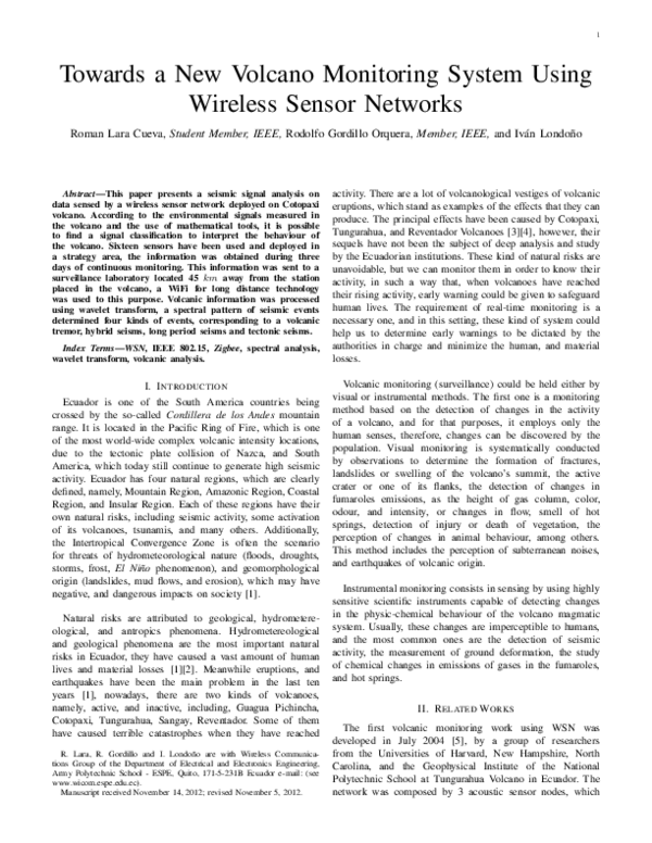 (PDF) Towards a New Volcano Monitoring System Using Wireless Sensor ...