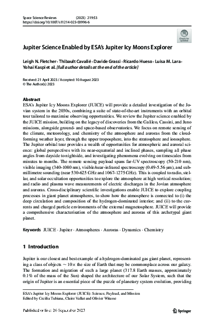 (PDF) Jupiter Science Enabled by ESA’s Jupiter Icy Moons Explorer