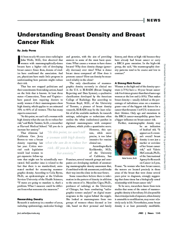 (PDF) Understanding Breast Density and Breast Cancer Risk