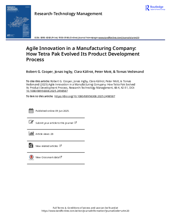 (PDF) Agile Innovation in Tetra Pak RTM 2025