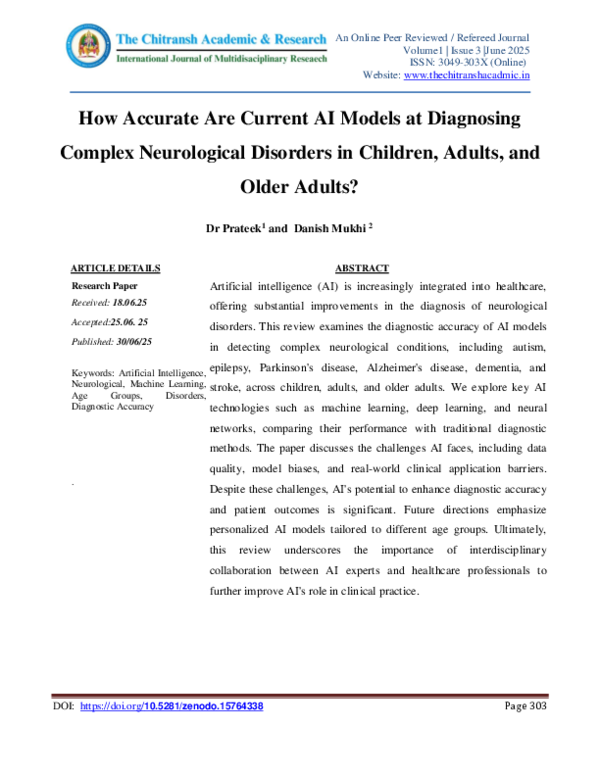 (PDF) How Accurate Are Current AI Models at Diagnosing Complex ...