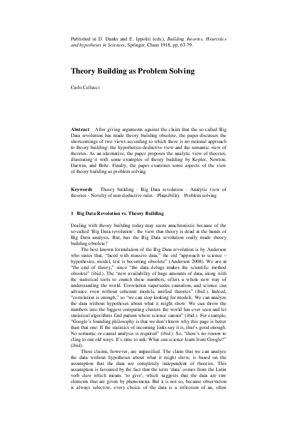 (PDF) Theory Building as Problem Solving