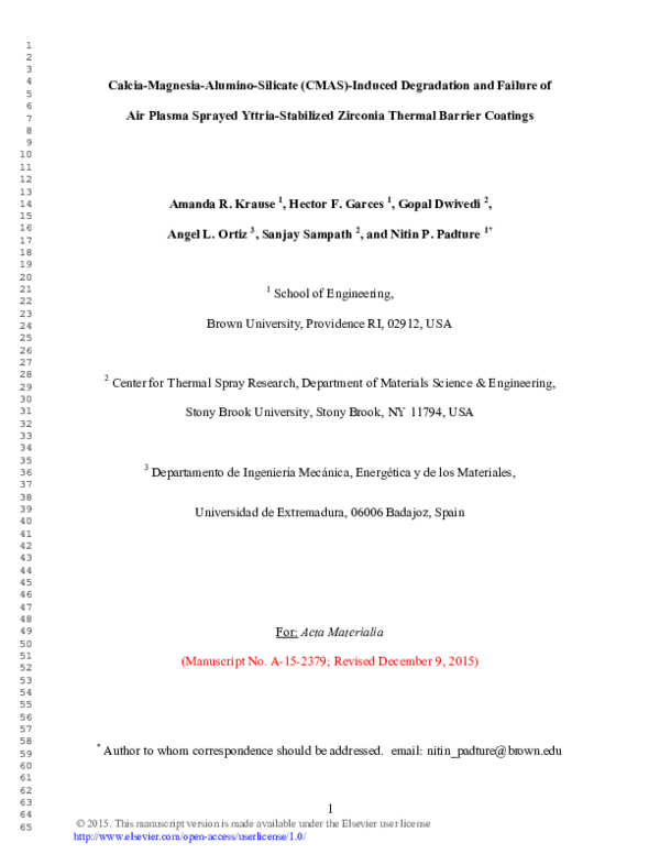(PDF) Calcia-magnesia-alumino-silicate (CMAS)-induced degradation and ...