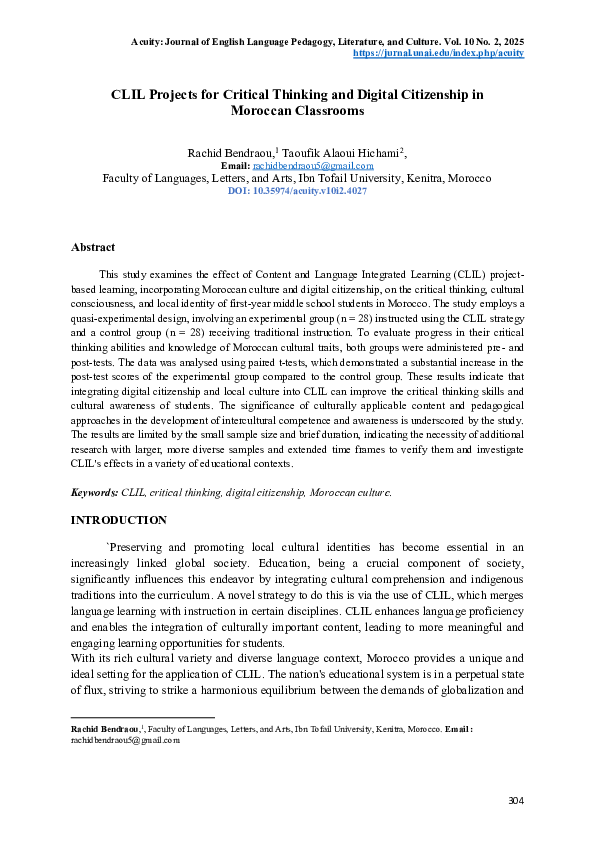 (PDF) CLIL Projects for Critical Thinking and Digital Citizenship in ...