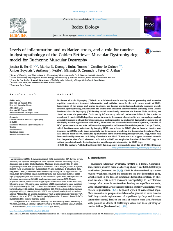 (PDF) Levels of inflammation and oxidative stress, and a role for ...