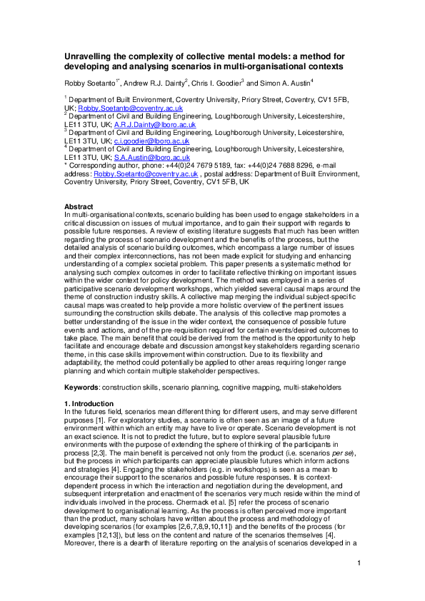 (DOC) Unravelling the complexity of collective mental models: A method ...