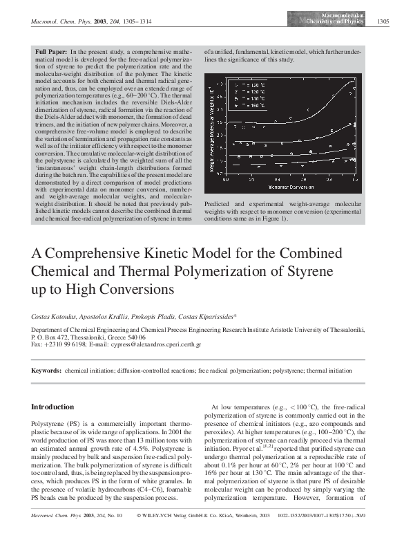 (PDF) A Comprehensive Kinetic Model for the Combined Chemical and ...