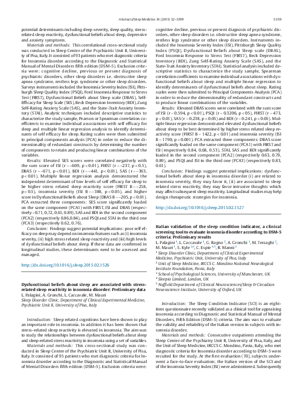 (PDF) Italian validation of the Sleep Condition Indicator: A clinical ...