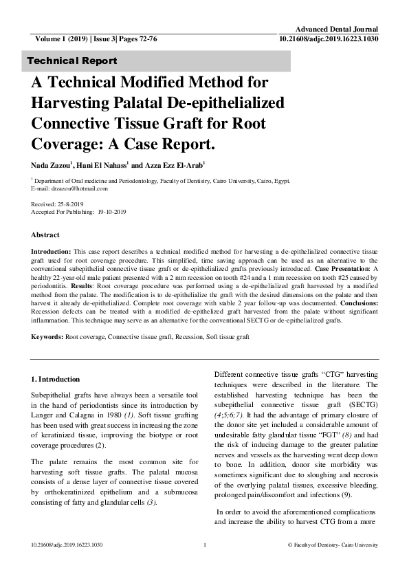 (PDF) A Technical Modified Method for Harvesting Palatal De ...